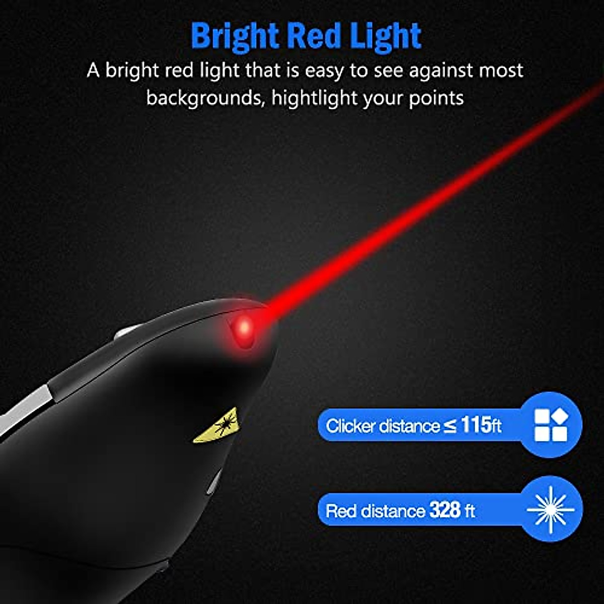 Presentation Clicker Wireless Presenter Remote Clicker for PowerPoint Presentation Remote, RF 2.4GHz USB Presentation Clicker PPT PowerPoint Clicker for Mac, Keynote, Computer, Laptop