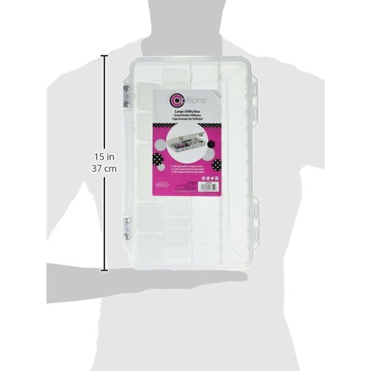 Creative Options 2-3750-65 Pro-Latch Utility Organizer with 3 to 28 Adjustable Compartments, Large