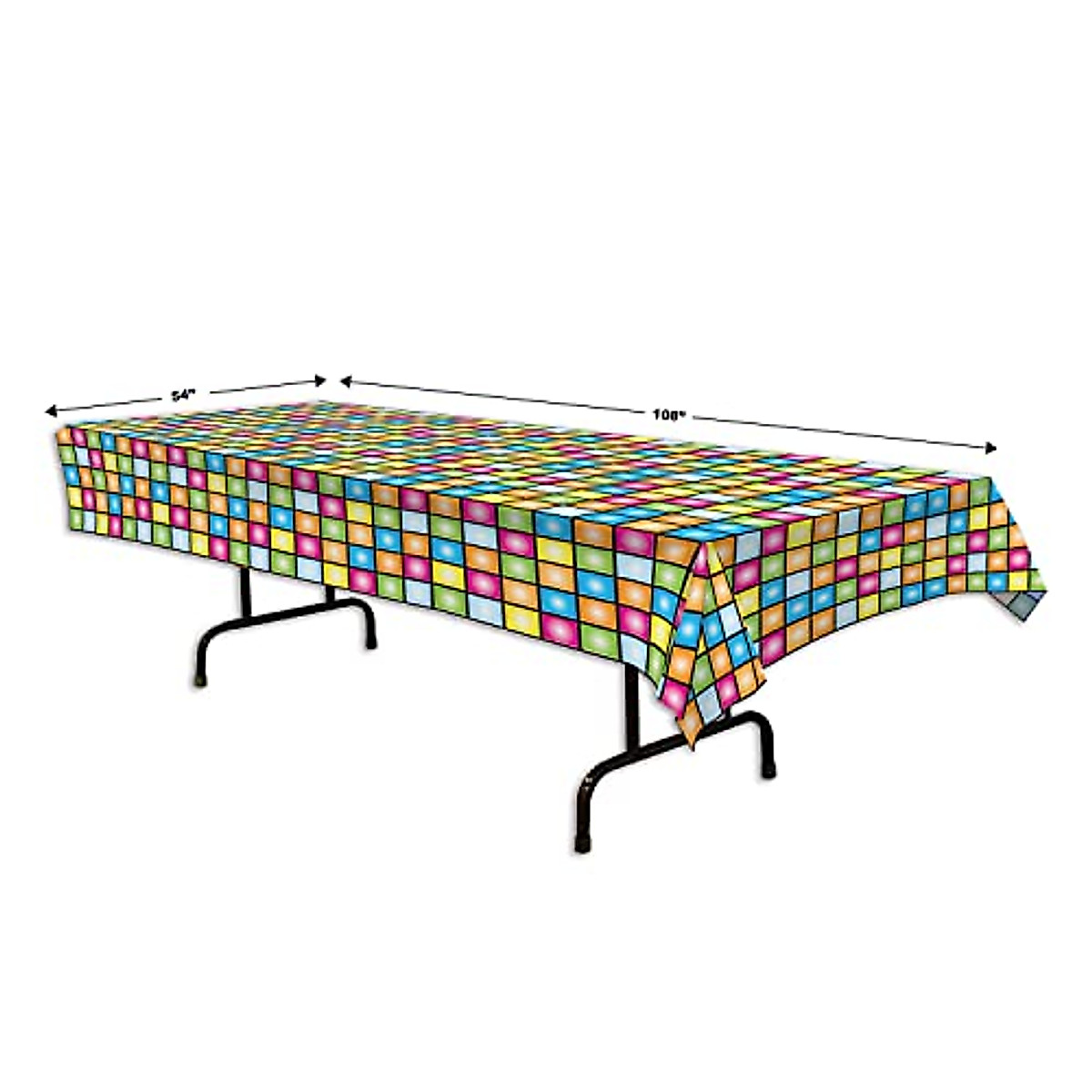 Beistle Disco Tablecover 2 Piece, Multicolored