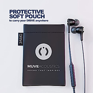 MuveAcoustics - Drive Wired in-Ear Earbud Headphones & Impulse Wired On-Ear Headphones Bundle, Black, for Gift