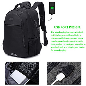 Abshoo Travel Anti Theft Laptop Backpack for Men & Women Backpack with USB Charging Port College School Bag (Black)