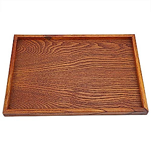 Hyuduo Wood Serving Tray, Rectangle Wooden Serving Trays Platter for Home, Hotel, Tea, Breakfast, Lunch, Dinner, Appetizers, Coffee(35 * 24cm),Vegetable Plate/Fruit Plate/Tray