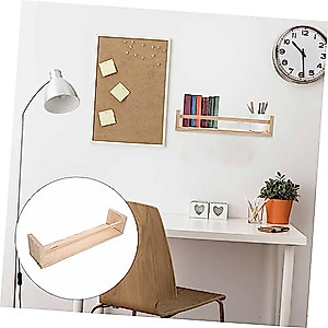 LIFKICH 1set Wooden Shelf Multi-Function Wall Shelf Bathroom Floating Shelves Wall Hanging Rack Modern Floating Wall Floating Shelf Hanging Wall Shelves Wall Towel Rack Shelf Decor Khaki