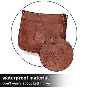 HKCLUF Crossbody Bags for Women Designer Vegan Leather Hobo Handbags With 2 Adjustable Boho Embroidery Guitar Strap Crossbody Bucket Purse(Dark Brown)