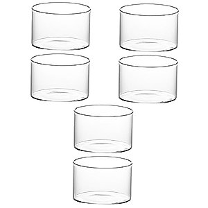 Healifty 6 Pcs Pudding Mold Cups Round Glasses Juice Glass Candy Mold Round Dessert Bowl Glass Jelly Bowl Cocktail Glasses Glass Pudding Cup Dessert Supply Transparent Yogurt Cup With Cover