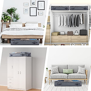 Berlune 10pcs Storage Boxes, 90L Under Bed Storage Containers, Large Clothes Storage Bags with Clear Window, Toy Organizers for Bed, Pillows, Blankets, Pets Supplies