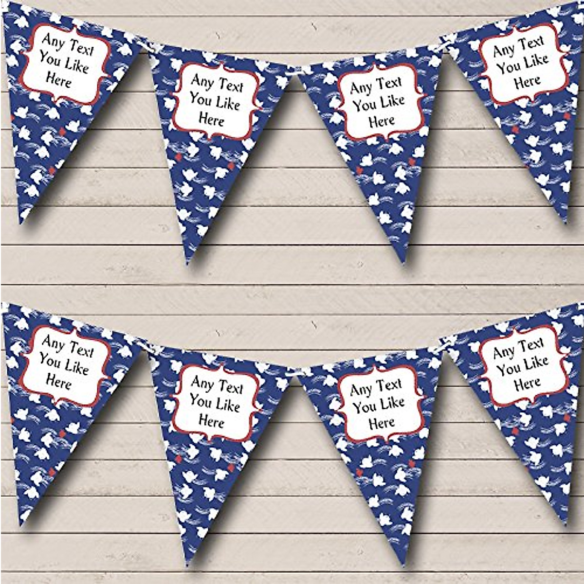 Blue Bird Pattern Personalized Carnival Fete Street Party Bunting Banner Garland