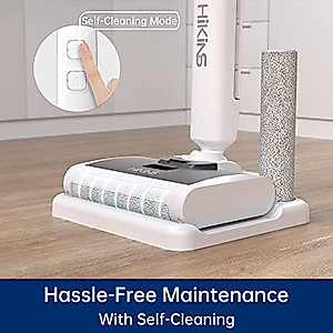 HiKiNS Cordless Wet Dry Vacuum Cleaner Mop Vacuum Combo - One-Step Wash and Mop Hard Floors and Multi-Surface, Lightweight and Handheld, 60 min Long Runtime, with Self-Cleaning Stand Base