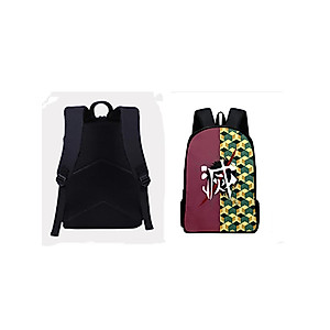 Volrath Anime Kamado Tanjirou Kamado Nezuko Lightweight Casual Anime Backpacks Travel Backpack Cosplay(bag-5)