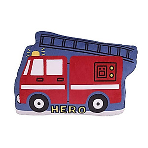 Crown Crafts Carter's Firestruck Firetruck Red, White, and Blue Decorative Pillow, 9.5x15 Inch (Pack of 1)