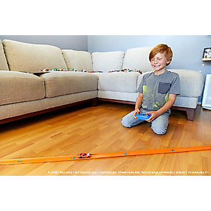Hot Wheels RC Car, Remote-Control Rodger Dodger in 1:64 Scale, Race On and Off Track, includes Track Adapter​​