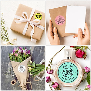 MFLABEL 2 Inch Thermal Sticker Labels,3000 Labels Round Thermal Labels,Circle Thermal Labels with White,Pink,Green,Yellow Self-Adhesive Round Direct Thermal Labels for DIY Logo Design, QR Code