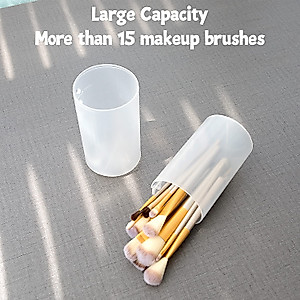 OCHEAL 2 Pack Transparent Plastic Makeup Brush Holders, Dual Use, Lightweight, Spacious