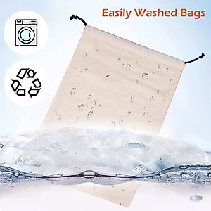 MISSLO Cotton Breathable Dust-proof Drawstring Storage Pouch Bag (Pack 3 M)