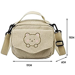DWDC Crossbody Bags for Women Kawaii Small Purses for Women Lightweight Mini Purse Bag Cute Purse Bear Cell Phone