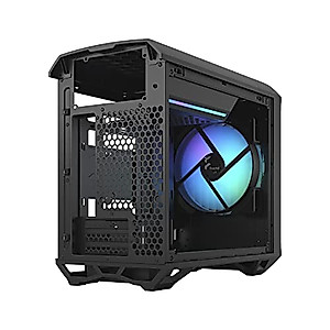 Fractal Design Torrent Nano RGB Black - Light Tint Tempered Glass Side Panels - Open Grille for Maximum air Intake - 180mm RGB PWM Fan Included - Type C - mITX Airflow Mini Tower PC Gaming Case