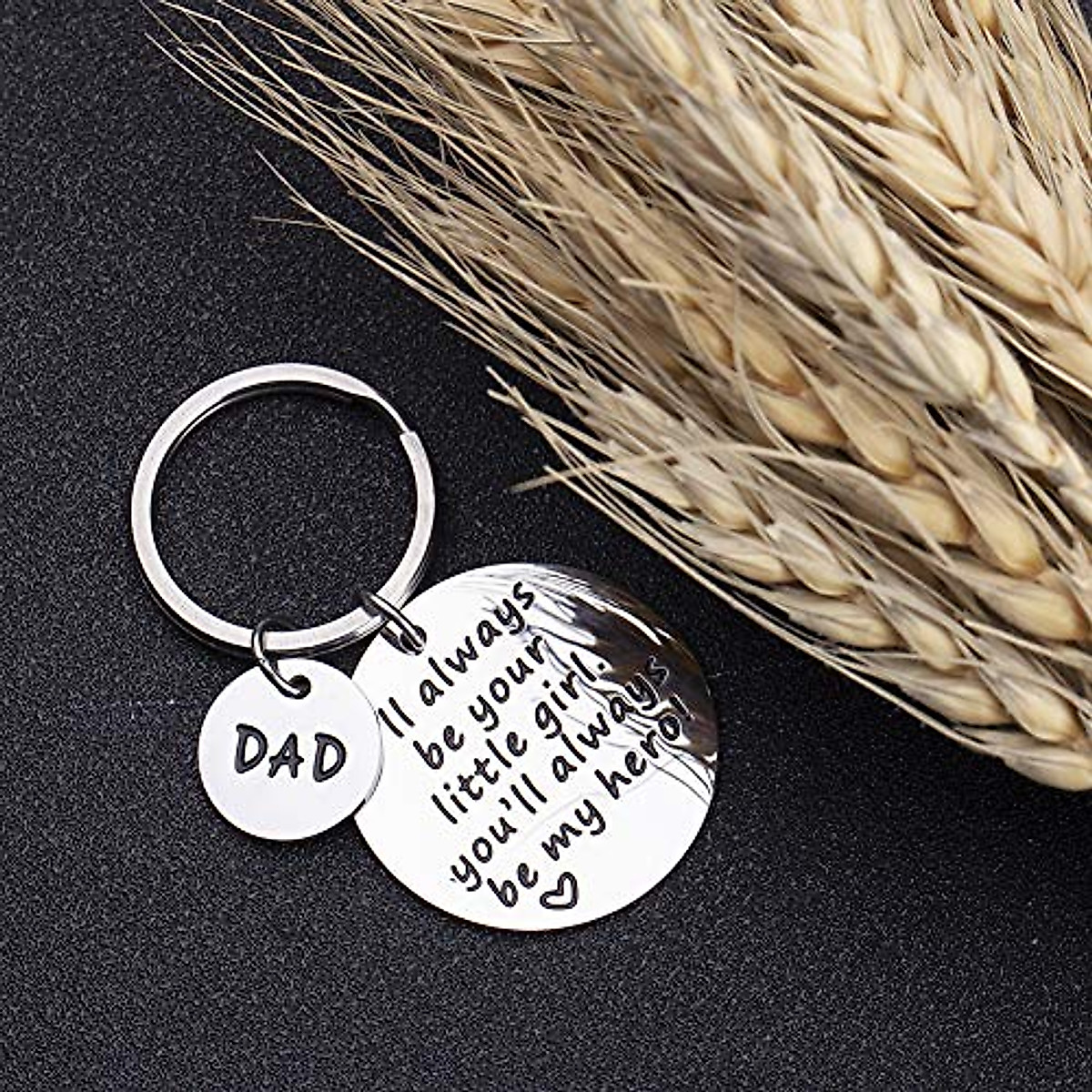 Fathers Day Dad Gift from Daughter Birthday Keychain Gift for Father Daddy Father in Law Stepdad Present Christmas Valentine Thanksgiving Gift for Papa Dad from Little Girl Kids Stocking Stuffer