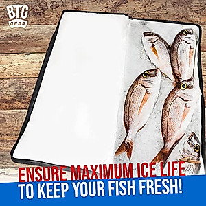 BTG GEAR Waterproof Insulated Thermal Fish Kill Bag Cooler Storage Extra Large 63" x 27" wide, For Fishing/Boats w/Free fish gloves