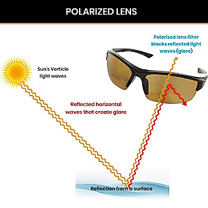 Fiore La Jolla Bifocal Polarized Reading Sunglasses TR90 Readers for Men and Women [Black/Brown, 2.00]