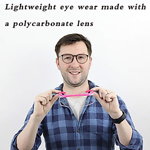 BHTOP Safety Glasses Protective Eye Wear L010 Clear Lens Anti-Fog Goggles Over-Spec Glasses in Pink