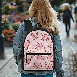 BIGCARJOB Children Backpacks Lovely Pig Print Casual Travel Waterproof School Book Bags Pink for Kids Girls