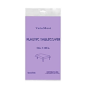 Party Essentials ValuMost Plastic Table Cover Available in 36 Colors, 54" x 108", Lavender