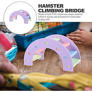 Ipetboom Ladder Chinchilla Bridge Toy Pets Exercise Activity Squirrel Paly Paltform Small Animal Log Bridge Cat Houses for Indoor Cats Rat Hideout Toys Reptile Hamster Chevron Board
