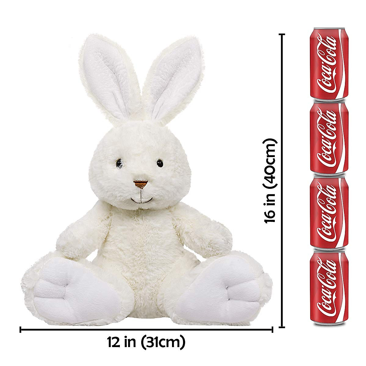 Ivenf Easter Bunny Stuffed Animal 12.5 Inches Tall, Large Plush Rabbit Baby Toy for Boys Girls Kids, Easter Gifts Basket Stuffers