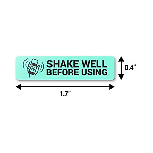 300 Labels - Shake Well Before Using Labels - Teal Green, 1.7 inches x 0.4 inches for Veterinary Care Stickers, Strong Adhesive, Prescription Packages, Pharmacy Bottles, Refrigeration