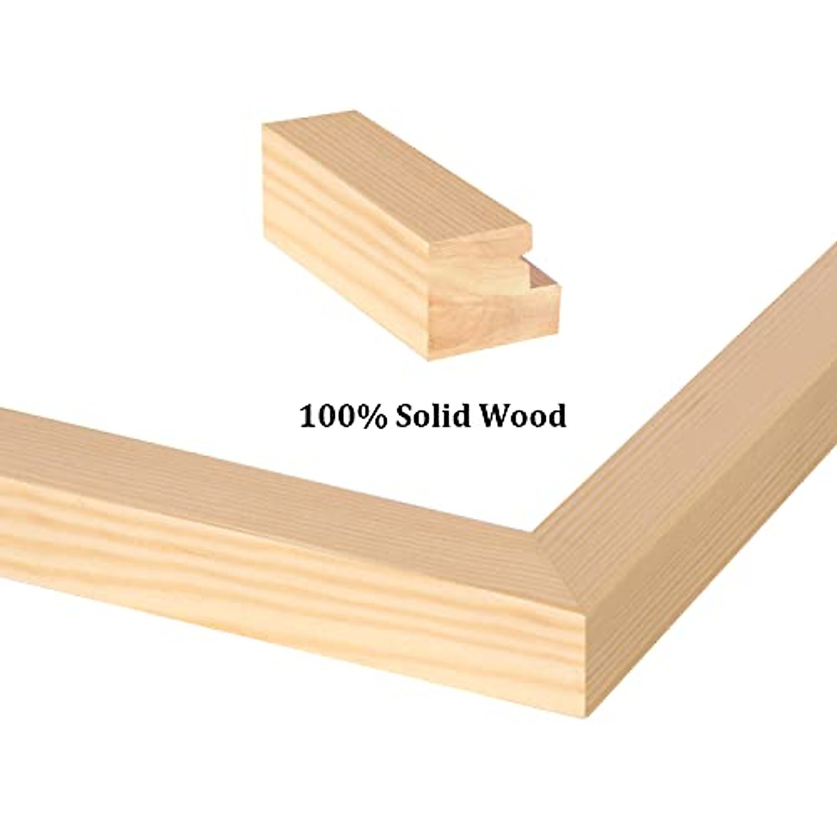 Egofine 12x16 Picture Frame Natural Wood with Plexiglass Made of Solid, Display Pictures 9x12/11x14 with Mat or 12x16 Without Mat for Tabletop and Wall Mounting