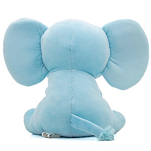 KINREX Elephant Stuffed Animals – Stuff Animal Plush Toy for Babies Girls Boys, Elephants Plushie Teddy Bear Toys for Birth Stats Baby Shower Infant Newborn Boy & Girl, Blue Measures 9 Inches