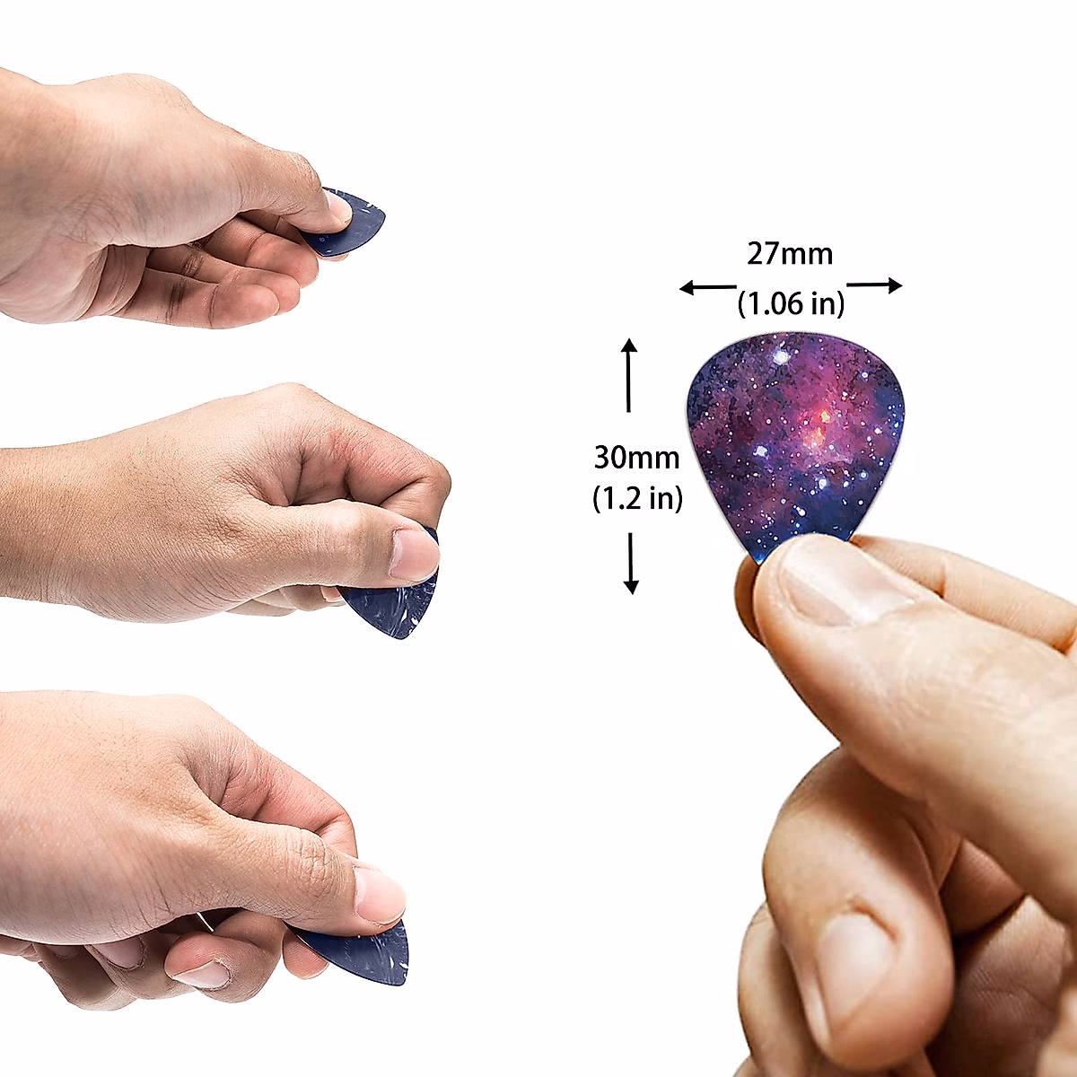 KEIAHUAN Guitar Plectrums Cool Skull Guitar Picks Classical Triangle for Bass, Acoustic & Electric Guitars Heavy Guitar Plectrums for Guitar Players 6 Piece