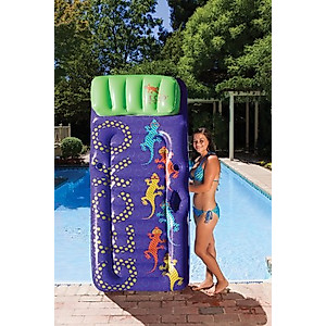 Poolmaster Gecko Hawaii Inflatable Swimming Pool Float Mattress Lounge with Cup Holder