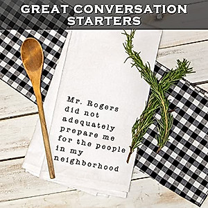MAINEVENT Mr Rogers Dish Towel 18x24 Inch, Mr Rogers Towel, Funny Kitchen Towel Saying, Mr Rogers Neighborhood Friends Towel, Mr Rogers Kitchen Towel, Mr Rogers Tea Towel Good Mother Women