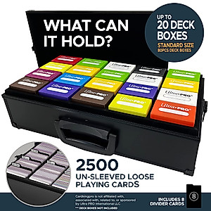 Game Card Storage Case (BBB/MTG Edition) | Suitable for Magic The Gathering, Yugioh, and Other TCG Etc (Game Not Included) | Includes 8 Dividers | Fits up to 2500 Loose Unsleeved Cards
