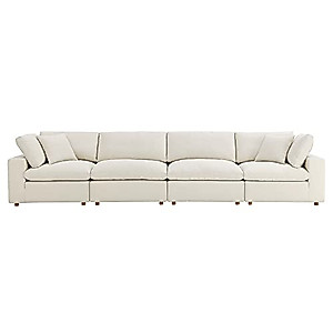 Modway Commix Down-Filled Overstuffed Upholstered 4-Piece Sectional Sofa Set