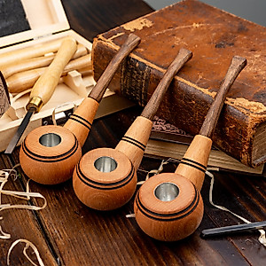 Dr. Watson - Wooden Tobacco Pipes, Set of 3, Classic shape, Handmade from Natural Wood