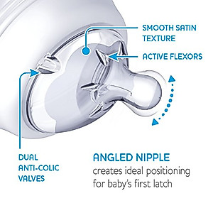 Chicco NaturalFit Glass Baby Bottle 2 Pack, 0m+ Slow Flow, with Bonus Silicone Sleeve