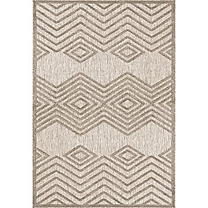 nuLOOM Peri Geometric Tetris Indoor/Outdoor Area Rug, 8x10, Beige