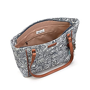 Sakroots Womens Metro Tote Bag in Coated Canvas Large Roomy with Zip Closure Sustainable Durable Design Linin, Navy Spirit Desert, One Size US