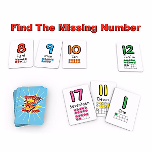 Number Slap Jack a Math Card Game for Kids Ages 4 and Up | The Easy Way to Learn Numbers 0-20 | 4 Fun Ways to Play | Featuring Ten Frames and Operator Cards ,+,-,= | PreK - 1st Grade