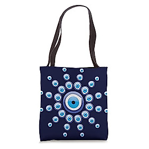 Blue Evil Eye Greek Symbol Talisman Protection Against Evil Tote Bag