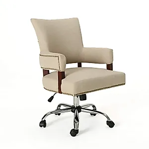 Great Deal Furniture May Traditional Home Office Chair, Wheat and Chrome