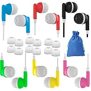 kolodosa Ear Buds Kids School - 7 Pack Classroom Wired Headphones Set Learning Kids Earphones Student chromebook Earbuds Bulk for Laptop audifonos iPhone Galaxy Gym Computer PL 3.5 Jack