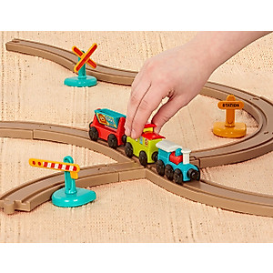 Battat – Train Set For Kids, Toddlers – 29Pc Train Track Set With Trains And Accessories – Developmental Toy- All Aboard Train Set – 2 Years +