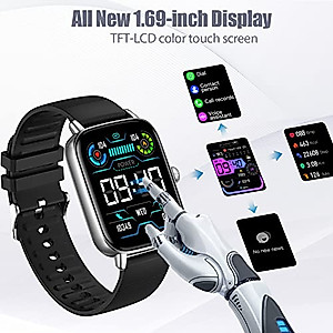 Smart Watch 2022 Bluetooth Call & Text Receive/Dial Smartwatch for Android & IOS Phone with 1.7" HD Touch Screen Fitness Activity Tracker with Heart Rate Sleep Monitor Pedometer Smart Watch for Women