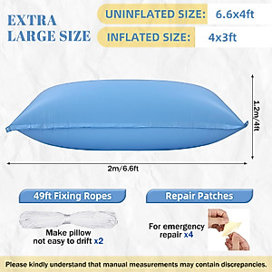 ShinyRelief 7 x 4 ft Rectangle Airbag Extra Large Patio Furniture Cover Airbag Reusable Weather Resistant Picnic Table Airbag with Ropes and Patches for Outdoor Furniture