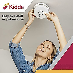 Kidde Wireless Hardwired Smoke Detector, 10-Year Battery Backup, Voice Alerts, Photoelectric Sensor Wire-Free Interconnect Combination Alarm