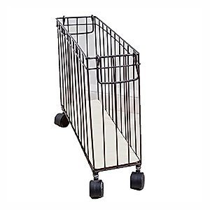 Household Products Laundry Hamper with Wheels, （19.7in*5.1in*13.8in） Slim Laundry Basket Dirty Clothes Basket Portable Rolling Laundry Organizer for Corner Narrow, Removable Wash Storage Bins, Black