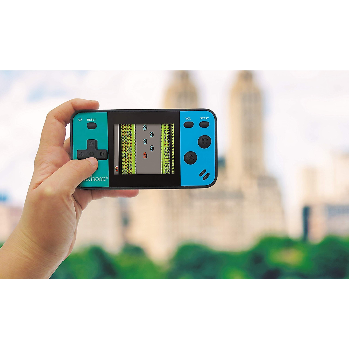 LEXiBOOK Portable Handheld Game Console Cyber Arcade Mini 8 Games, 1.8" (4.5cm) Color LCD Screen, Gaming Toy for Kids Teenagers, Blue/Black, JL1890